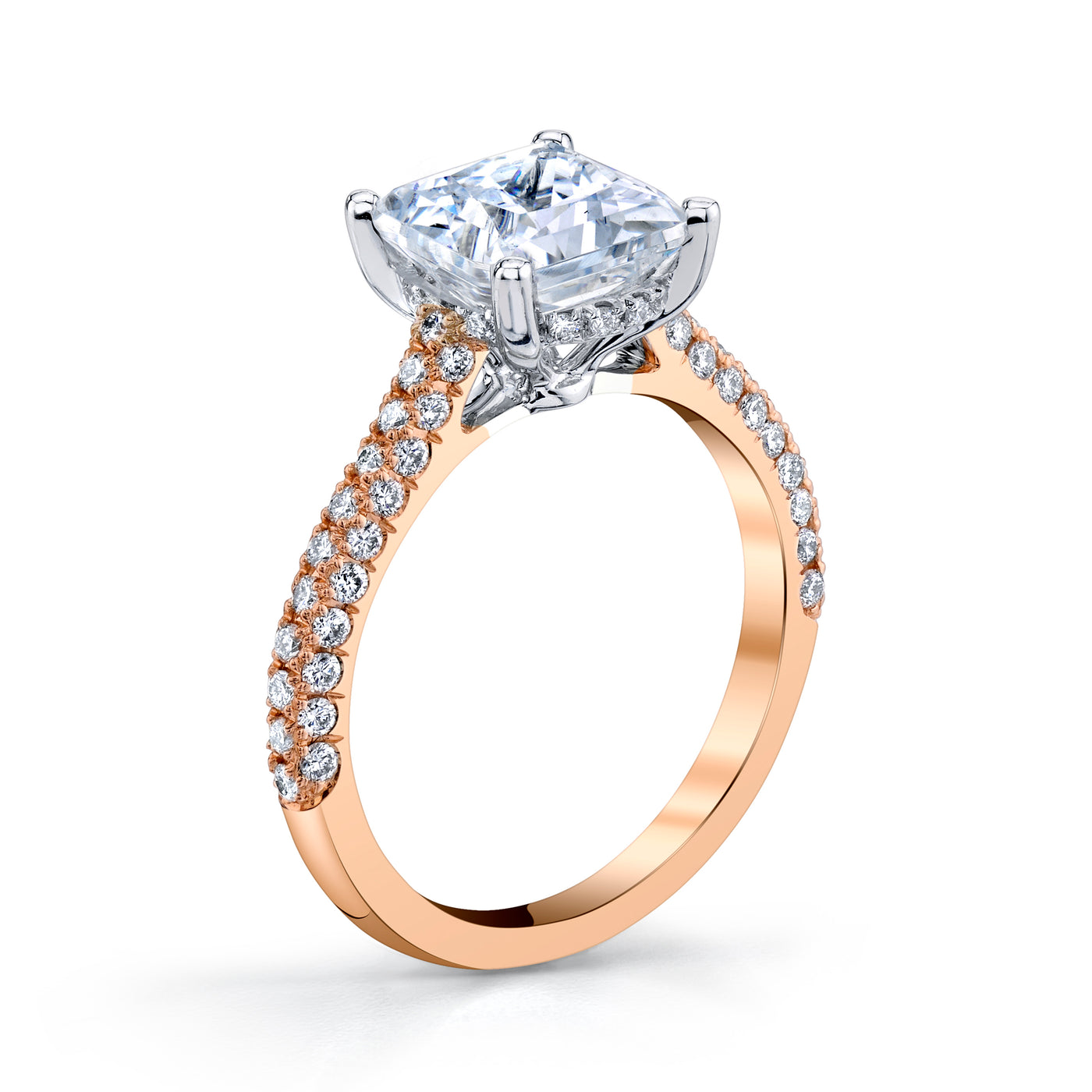 Rose Gold Cushion Cut Solitaire Engagement Rings